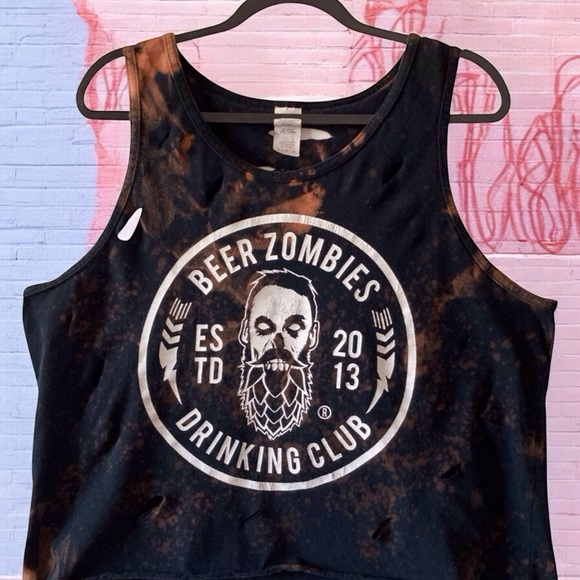 Handmade | Tops | Beer Zombies Drinking Club Tiedye Tank Xl Rare Goth ...